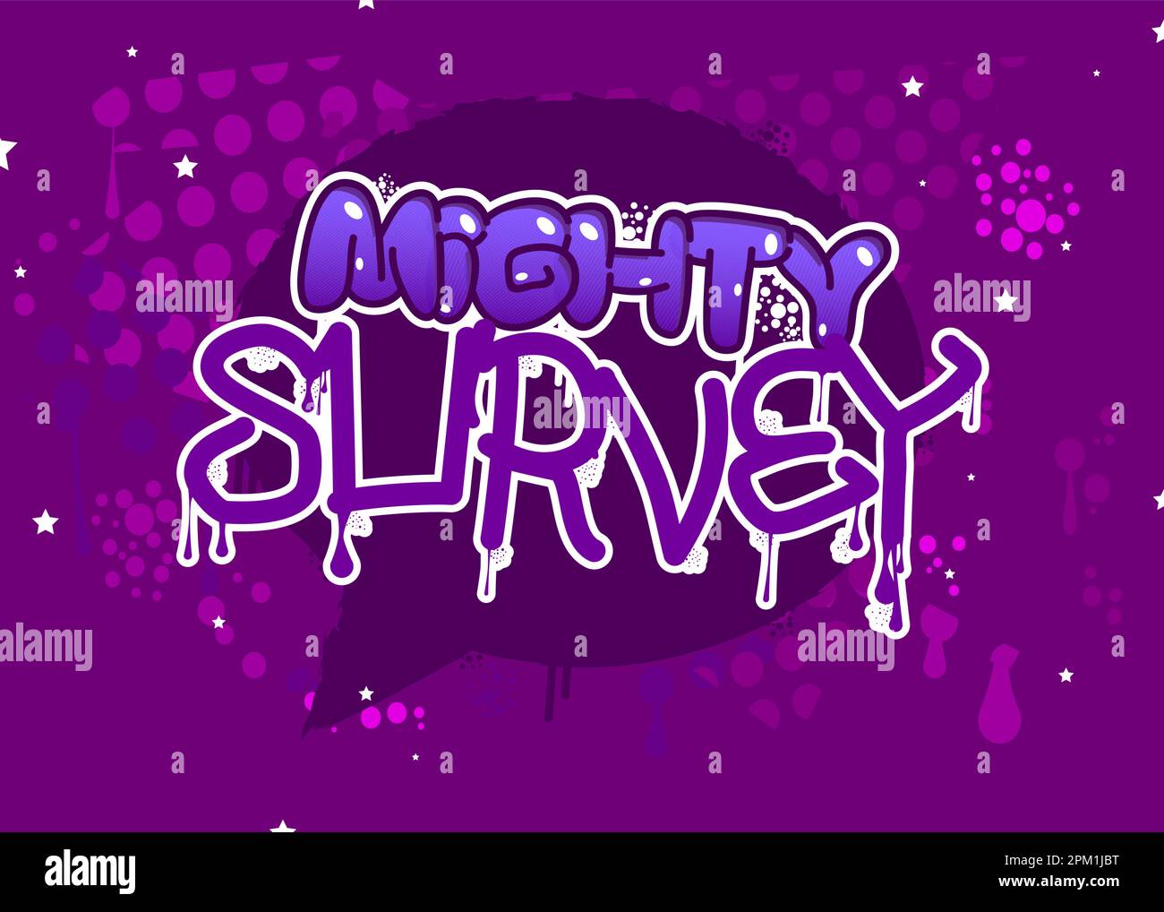 Mighty Survey. Graffiti tag. Abstract modern street art decoration ...