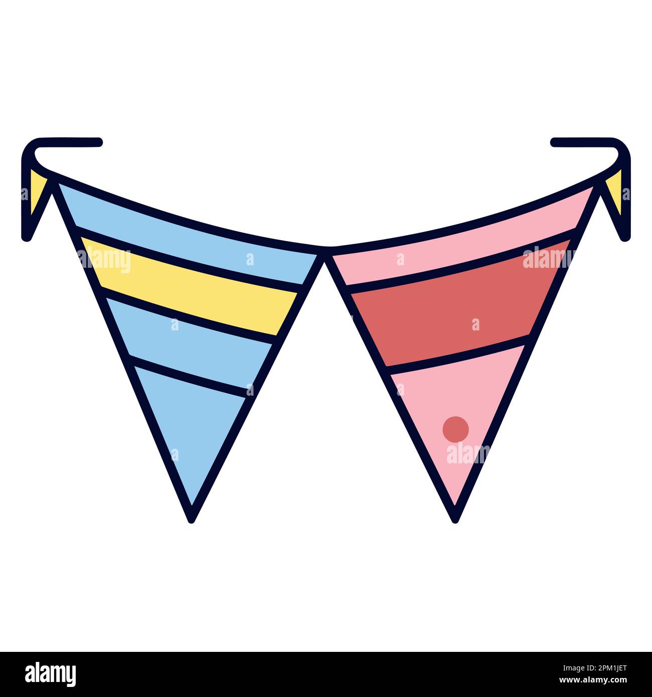 colorful hanging pennants decorations minimalist vector illustration ...