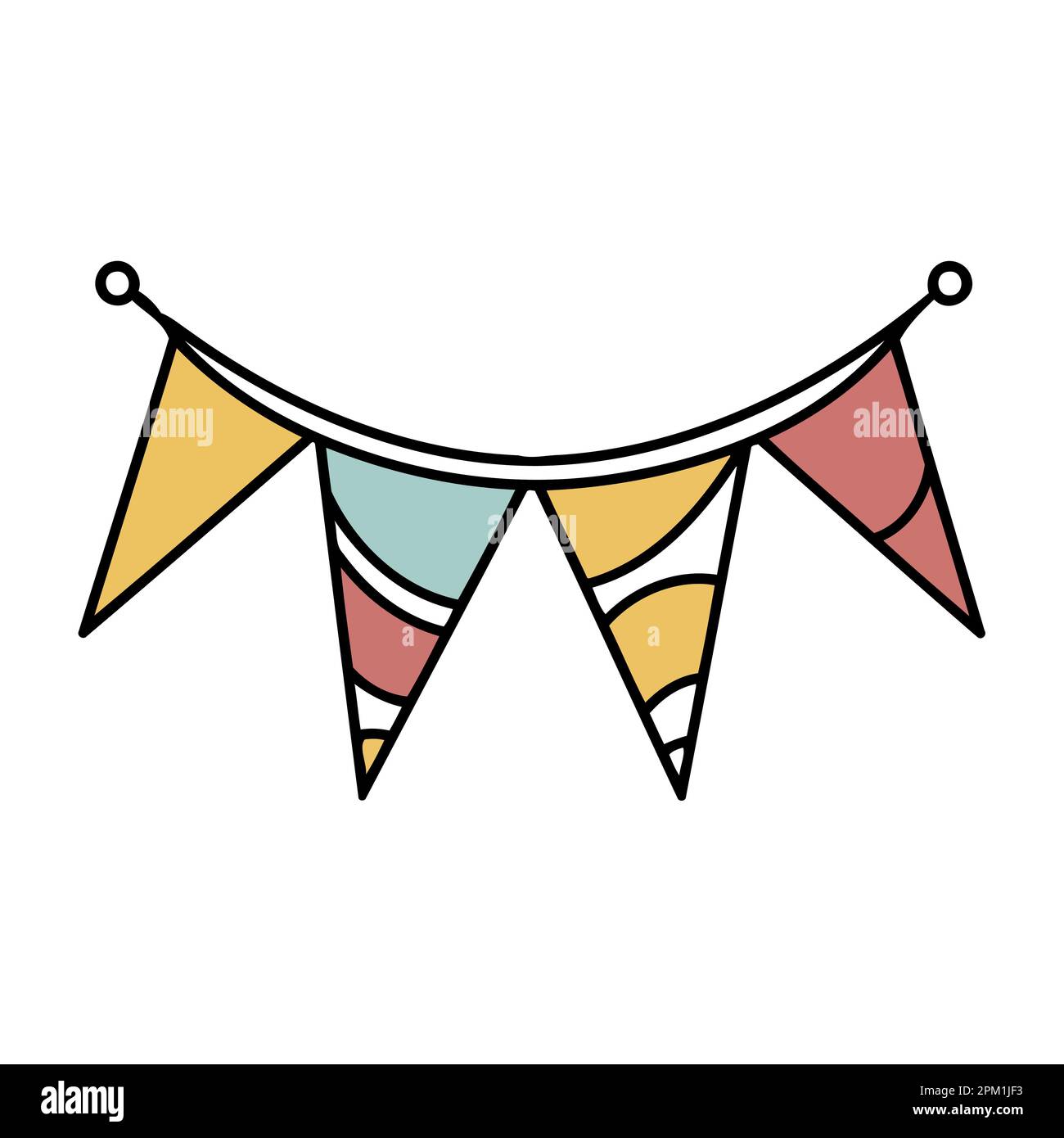 colorful hanging pennants decorations minimalist vector illustration ...