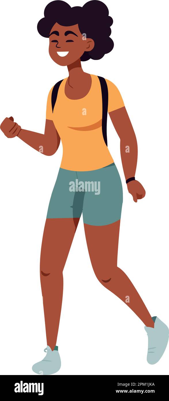 cute woman walking activity Stock Vector Image & Art - Alamy