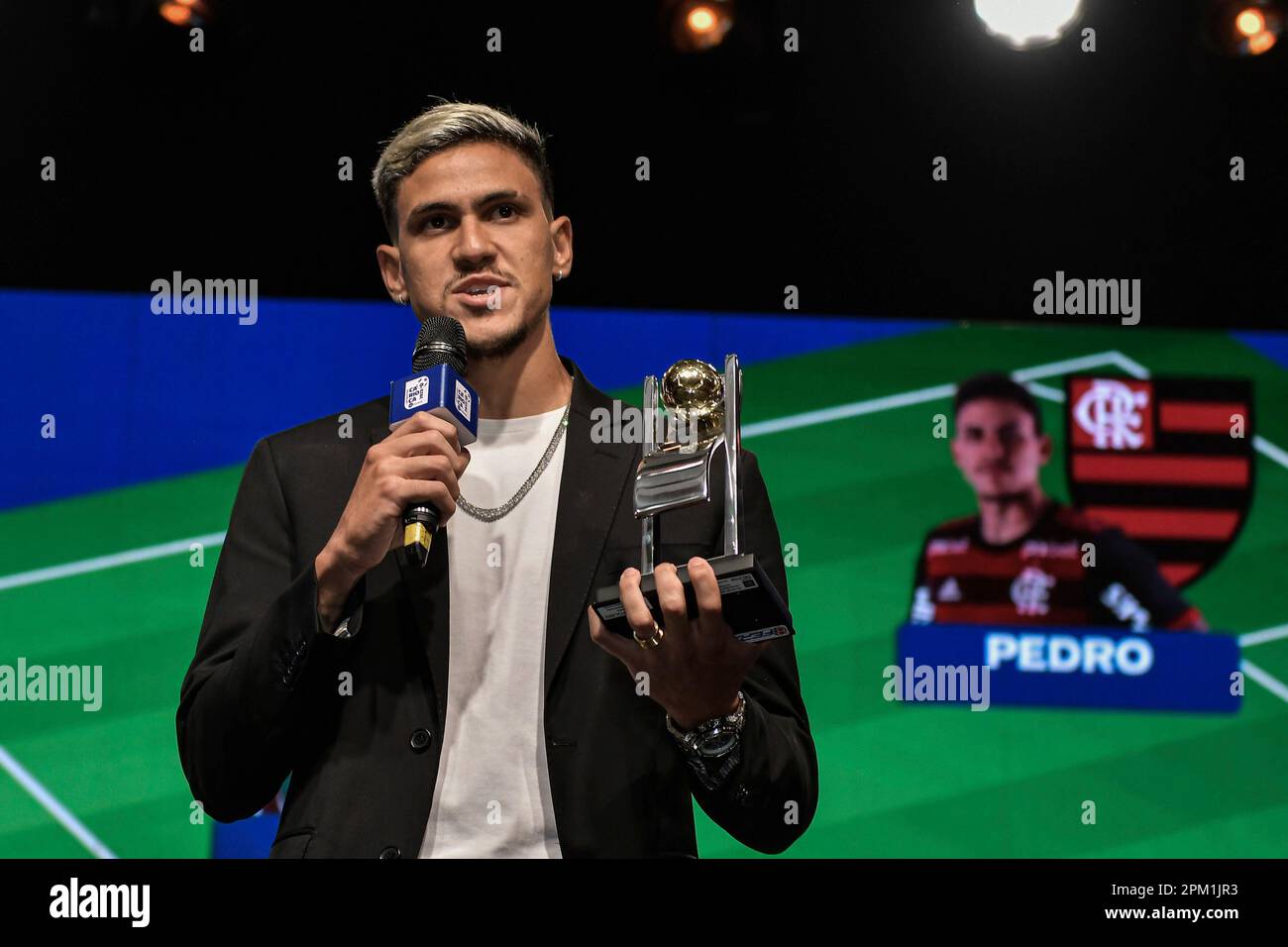 Pedro best striker, during the 2023 Carioca Championship awards, held ...