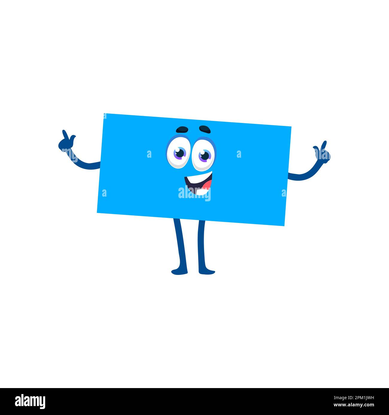 Rectangle math shape character, cute geometric education figure ...