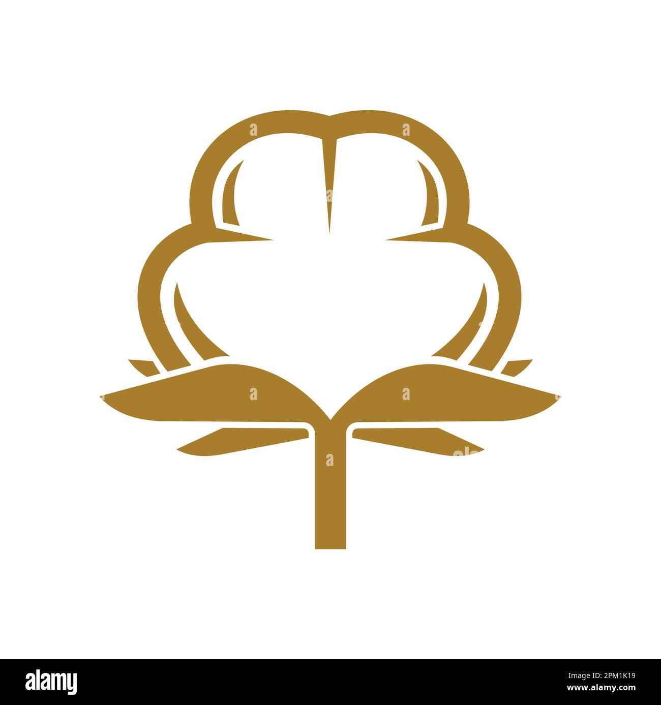 Cotton icon, 100 bio organic flower and eco symbol, vector line ...