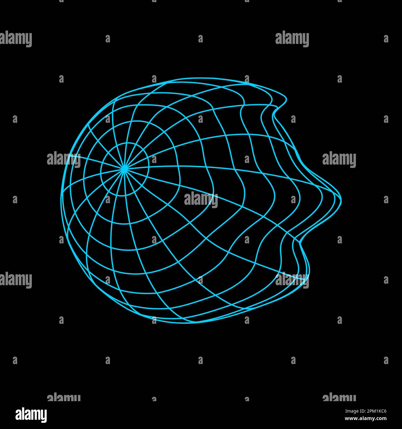 Geometric futuristic sphere shape, glowing protection 3D sphere ...