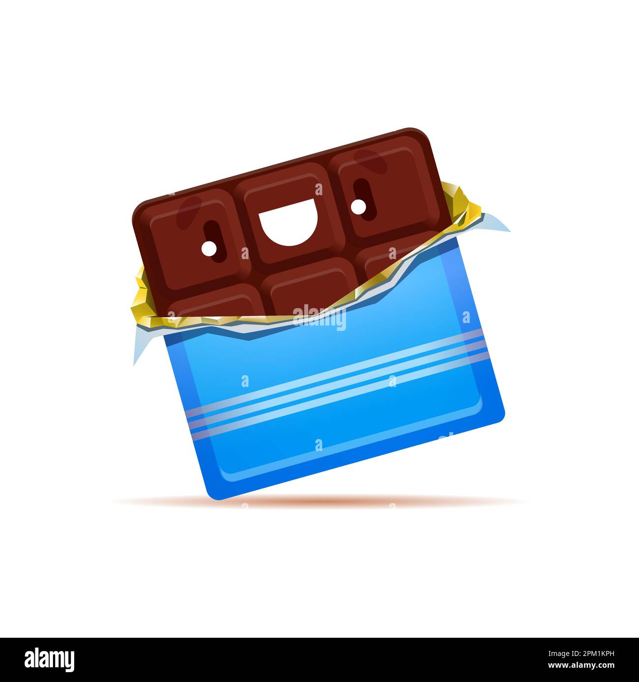 Cartoon chocolate bar character. Funny brown cocoa candy vector ...