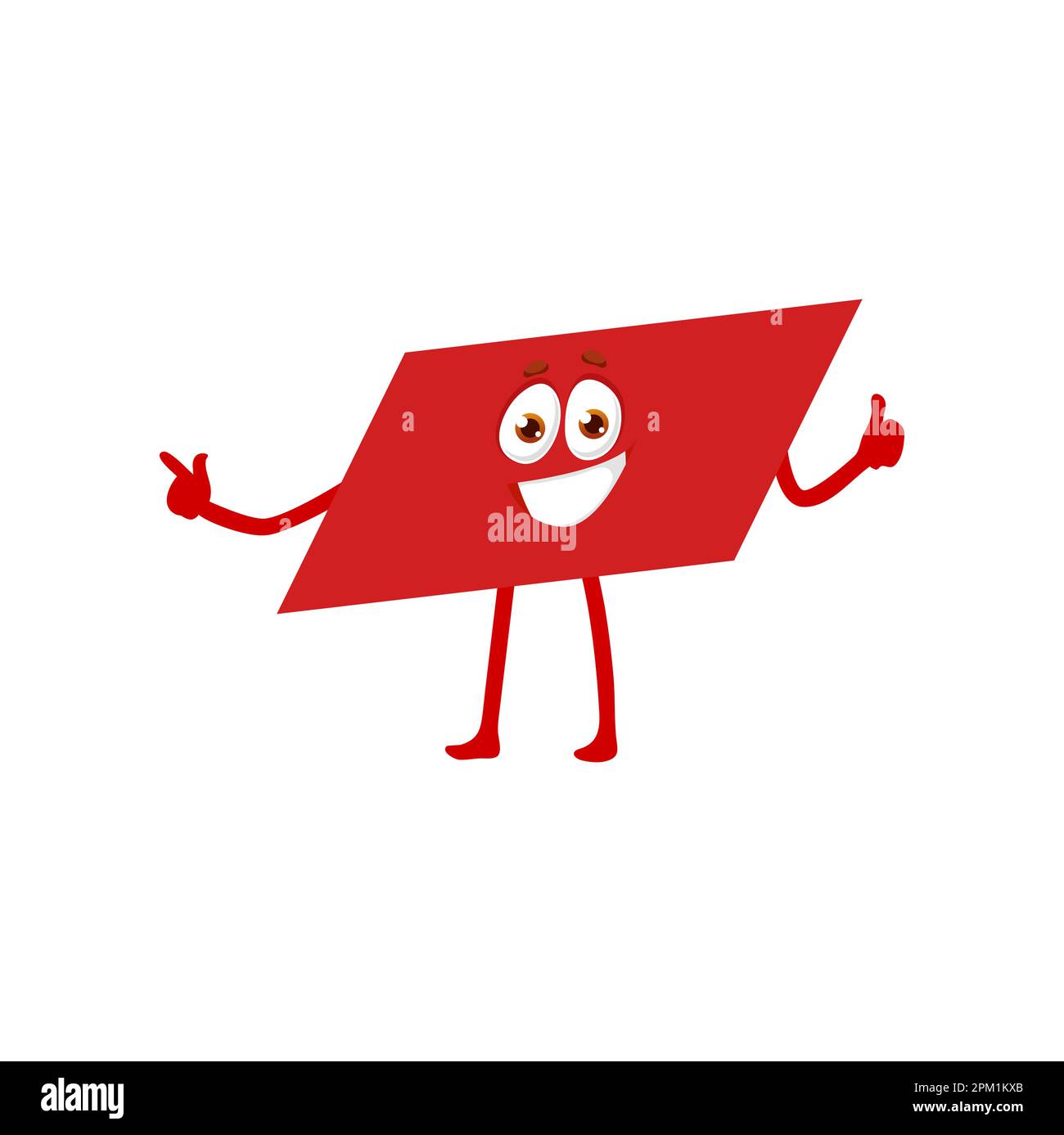 Parallelepiped math shape character, geometric figure personage for ...