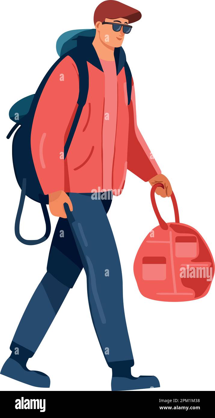 One man carrying backpack Stock Vector Image & Art - Alamy