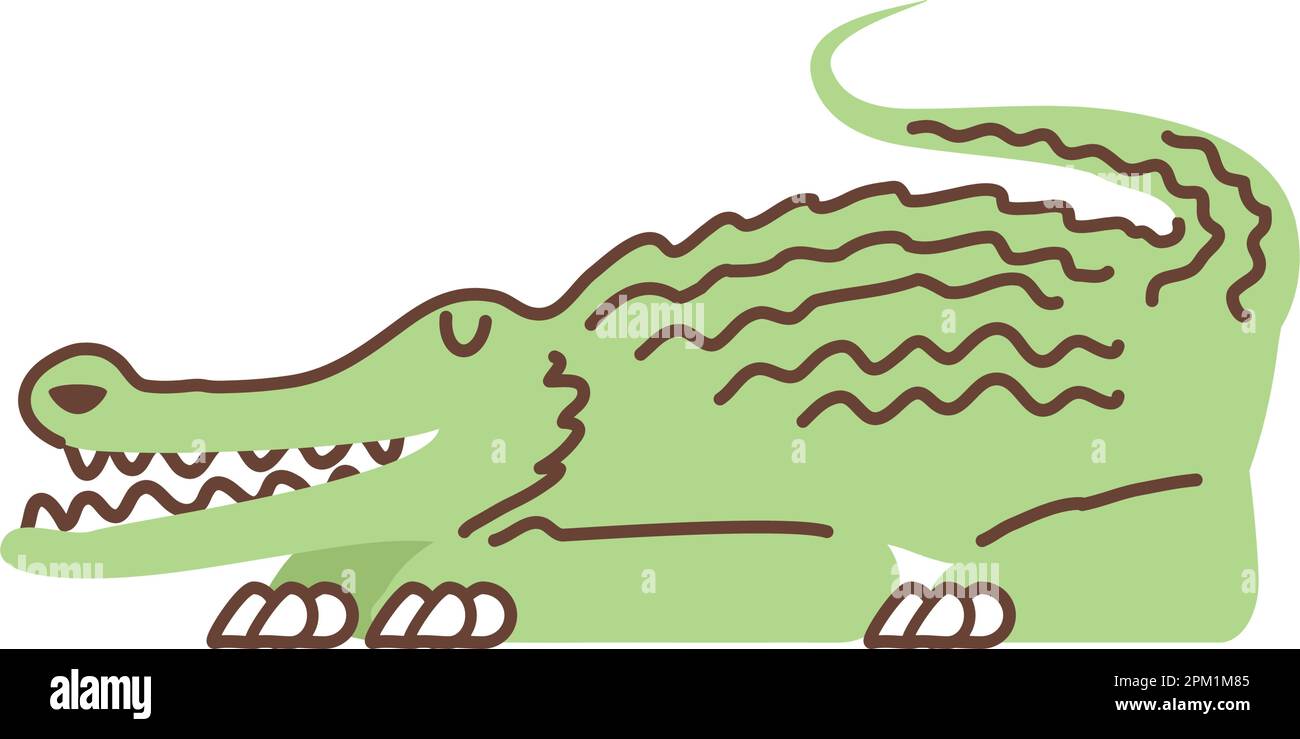 Cute crocodile with cartoonish smile and big teeth Stock Vector Image ...