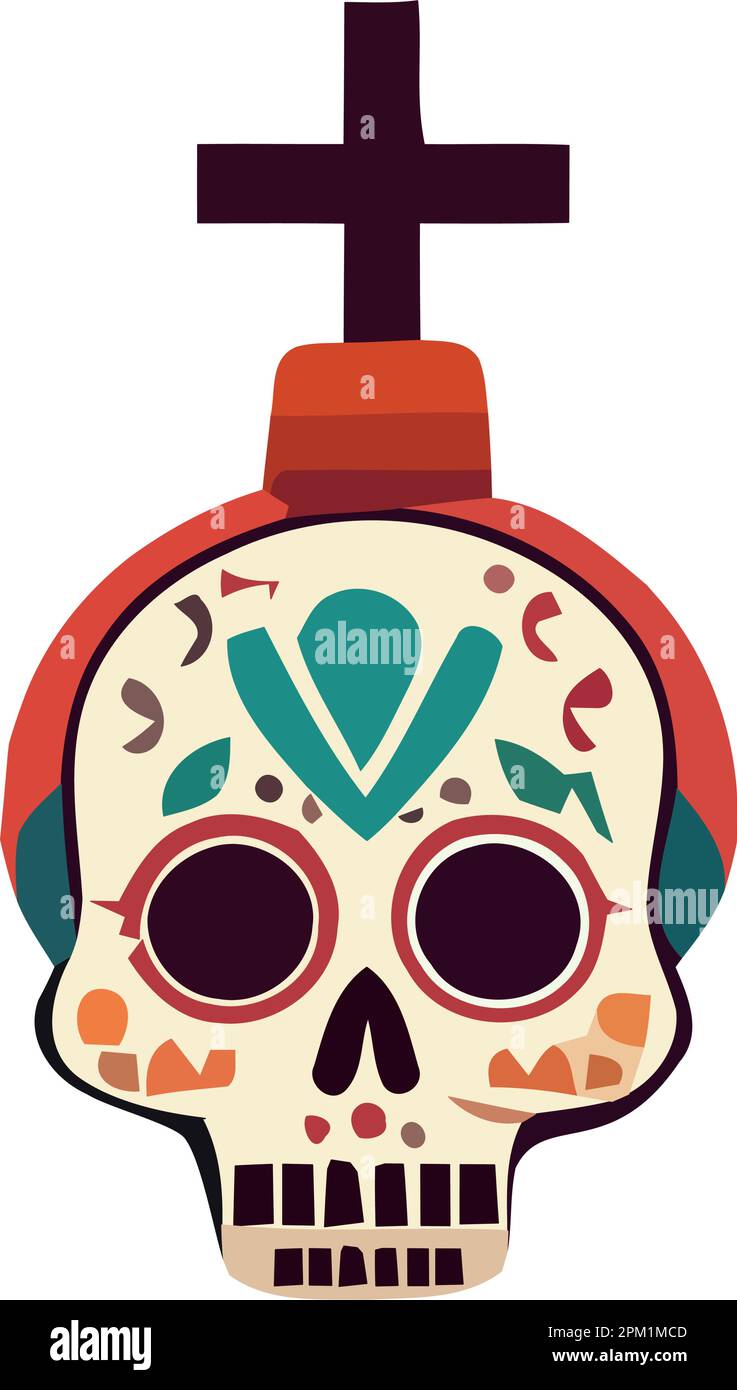 Cross and skull adorn the spooky Stock Vector Image & Art - Alamy