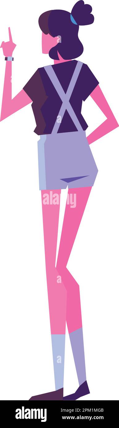 back view woman character Stock Vector Image & Art - Alamy
