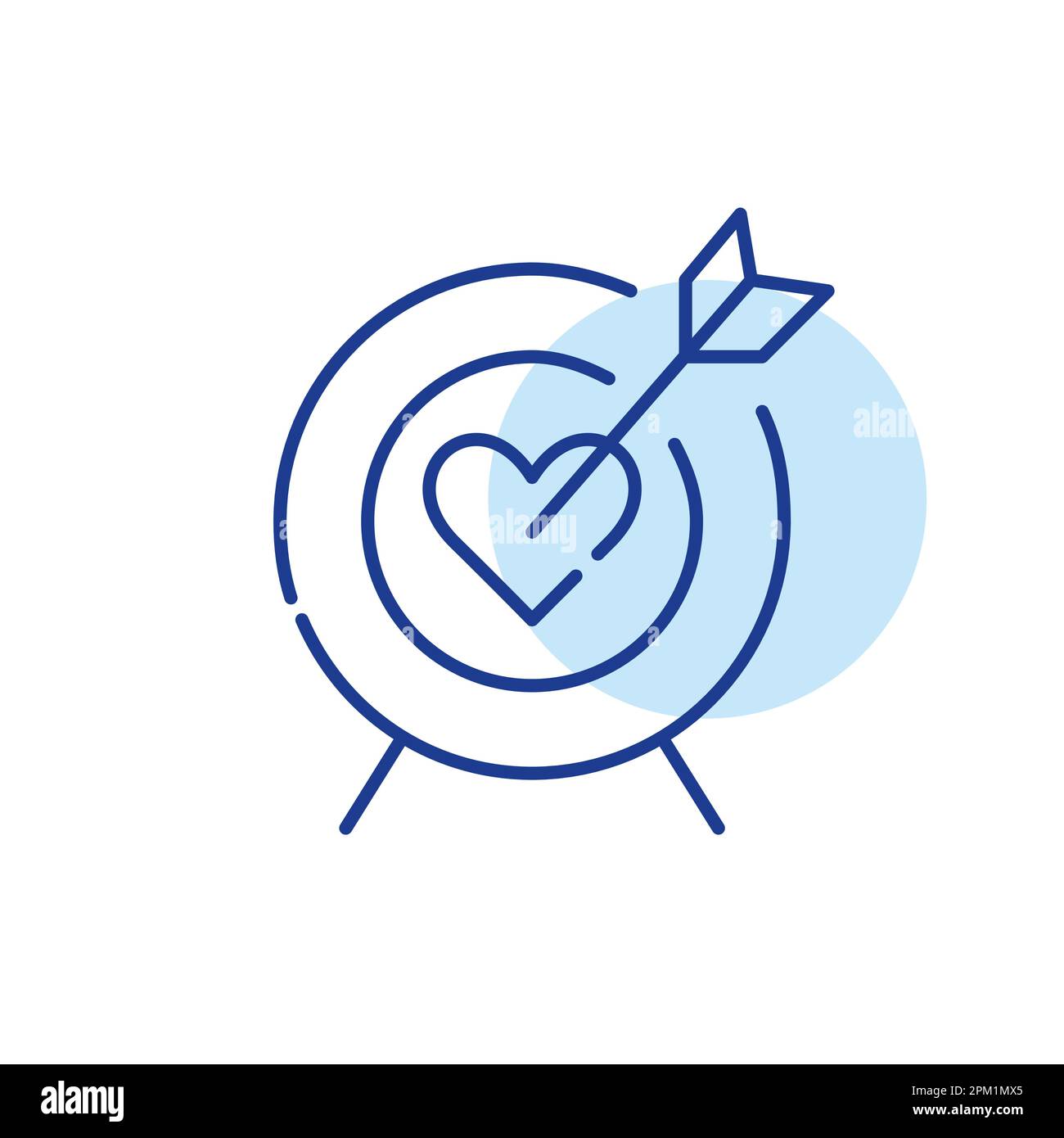 Arrow hitting heart bulls eye. Romantic attraction love relationship ...