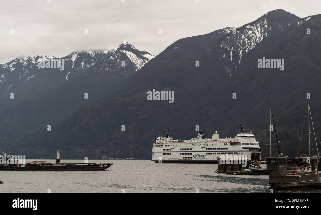 BC Ferries car and passenger ferry making one its several daily voyages ...
