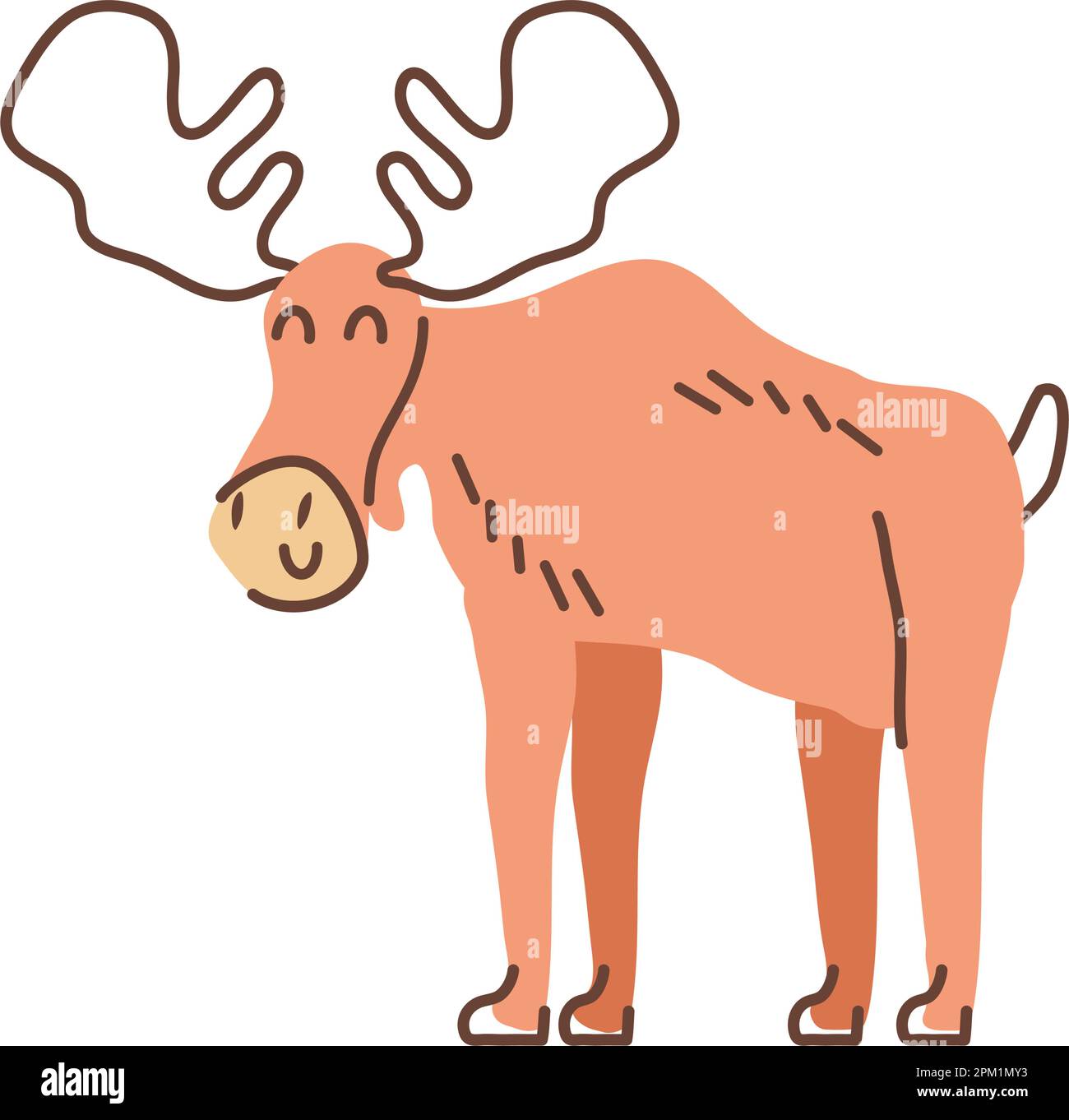 Cute moose stands Stock Vector Image & Art - Alamy