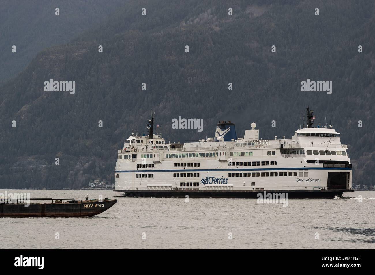 BC Ferries car and passenger ferry making one its several daily voyages ...