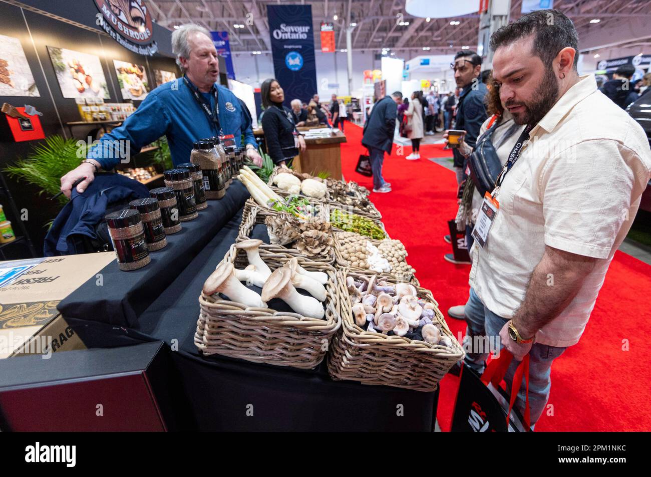 Toronto, Canada. 10th Apr, 2023. People look at fresh food during the ...