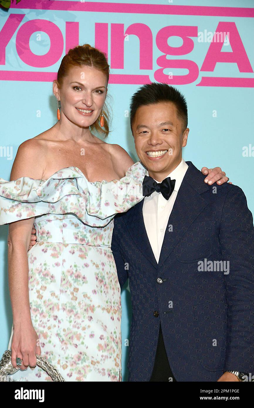 Clive Chang and Sarah Arison attends the YoungArts Annual New York Gala ...