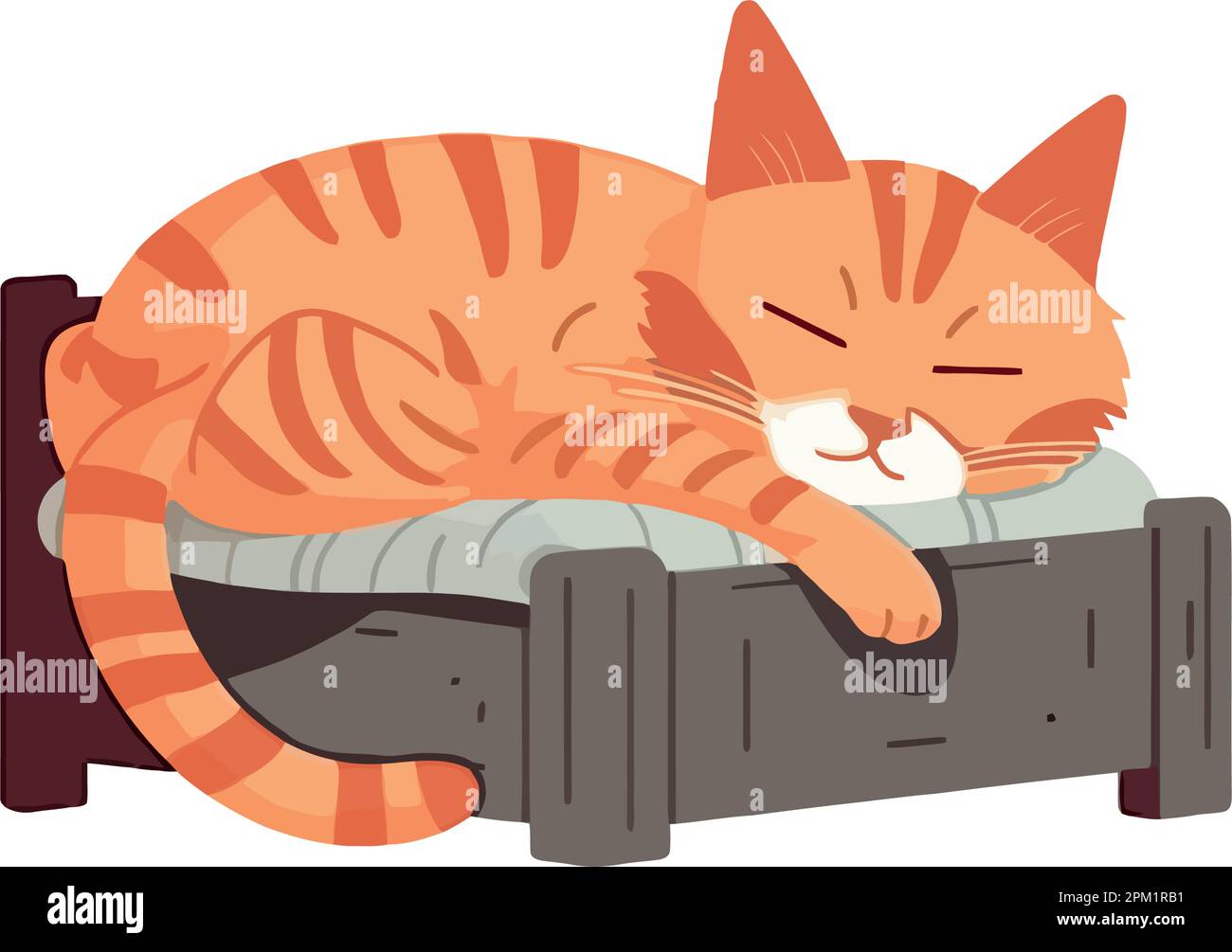 Kitten cuddles pillow in cute cartoon Stock Vector Image & Art - Alamy