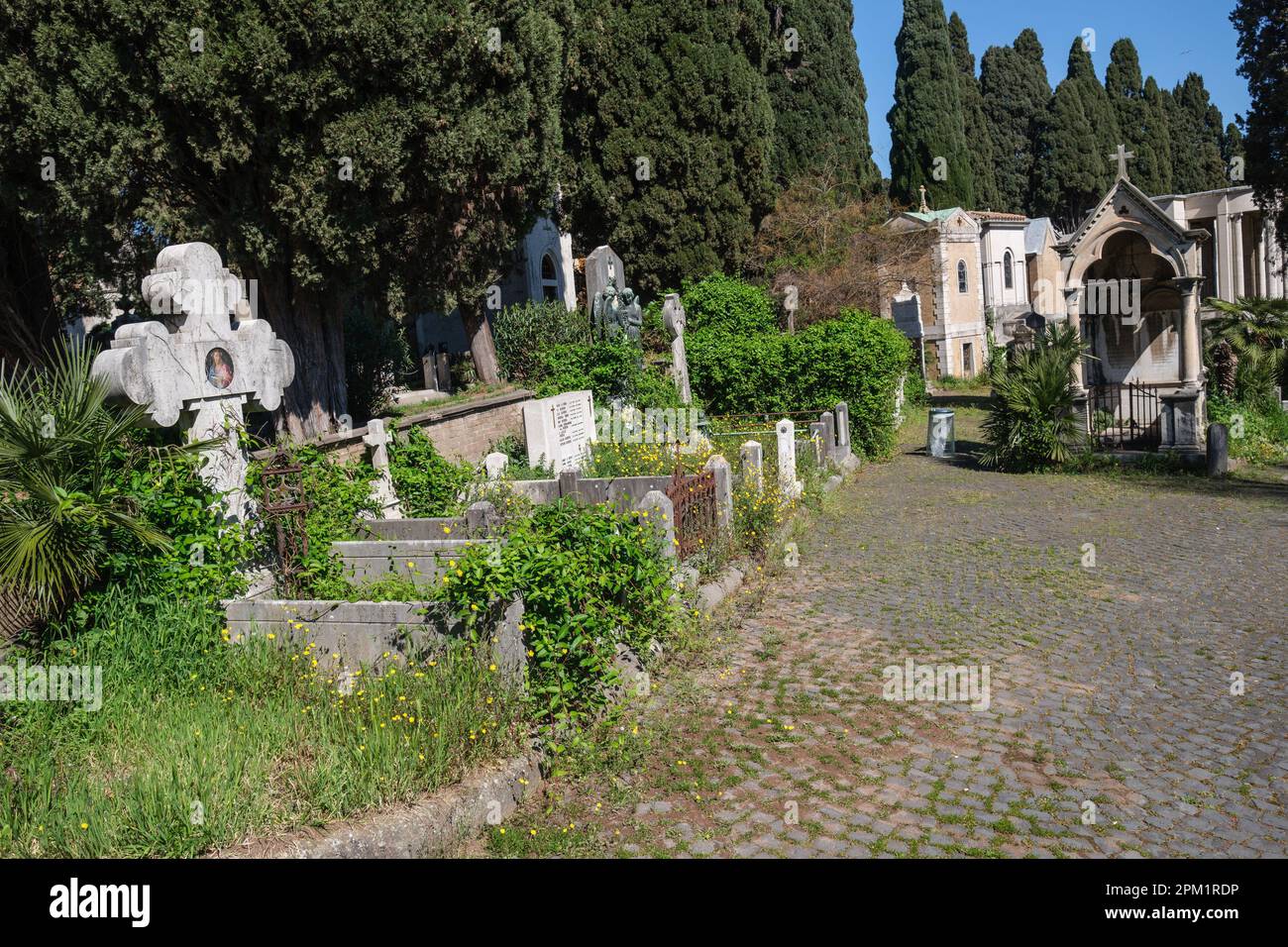 Rome, Italy. 10th Apr, 2023. Various Graves in the monumental cemetery ...
