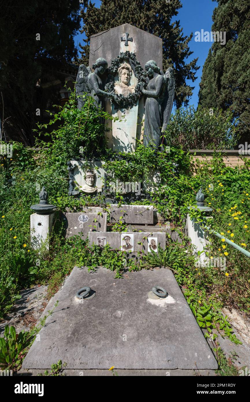 Rome, Italy. 10th Apr, 2023. Various Graves in the monumental cemetery ...