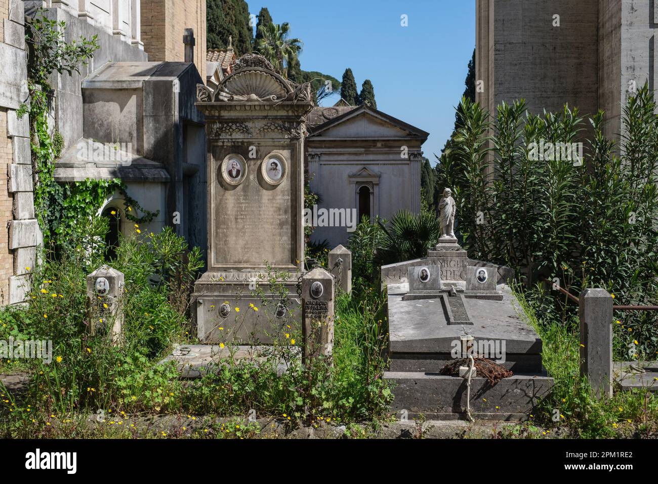 Rome, Italy. 10th Apr, 2023. Various Graves in the monumental cemetery ...