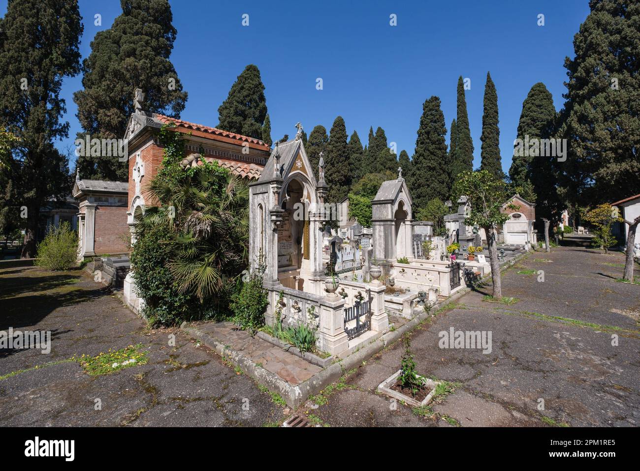 Rome, Italy. 10th Apr, 2023. Various Graves in the monumental cemetery ...
