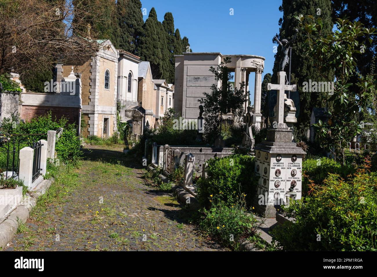 Rome, Italy. 10th Apr, 2023. A general view of the monumental cemetery ...