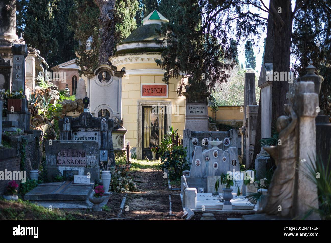 Rome, Italy. 10th Apr, 2023. A general view of the monumental cemetery ...