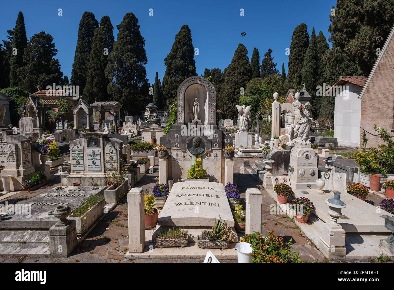 Rome, Italy. 10th Apr, 2023. Various Graves in the monumental cemetery ...