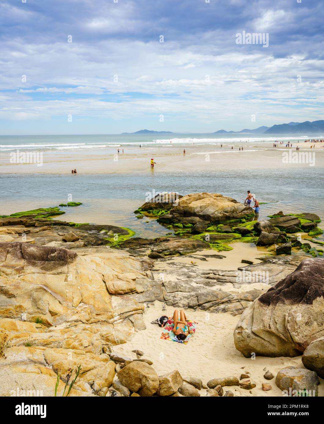 Guarda do Embau, January 14, 2022: Rio da Madre separating Praia Guarda ...