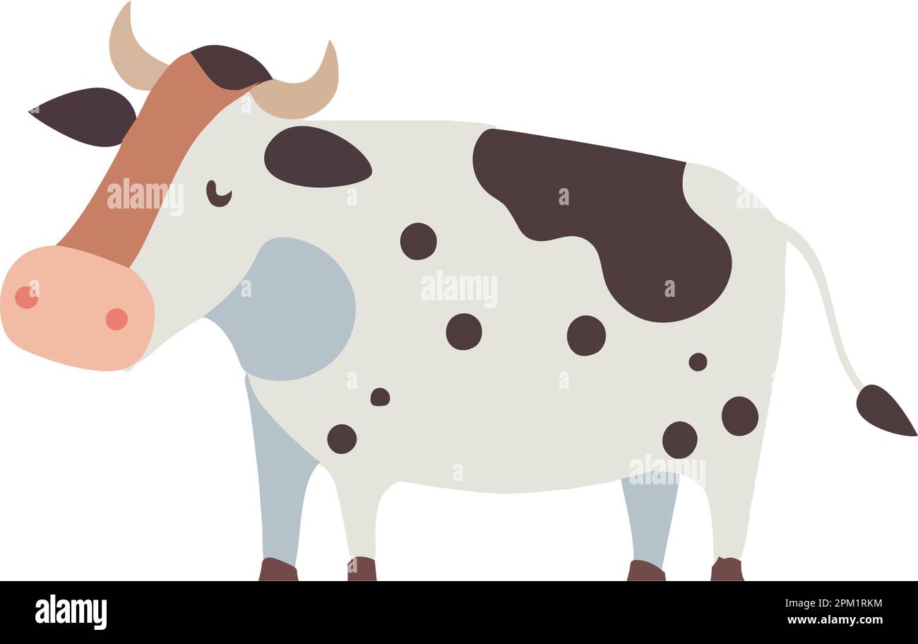 flat cute cow Stock Vector Image & Art - Alamy