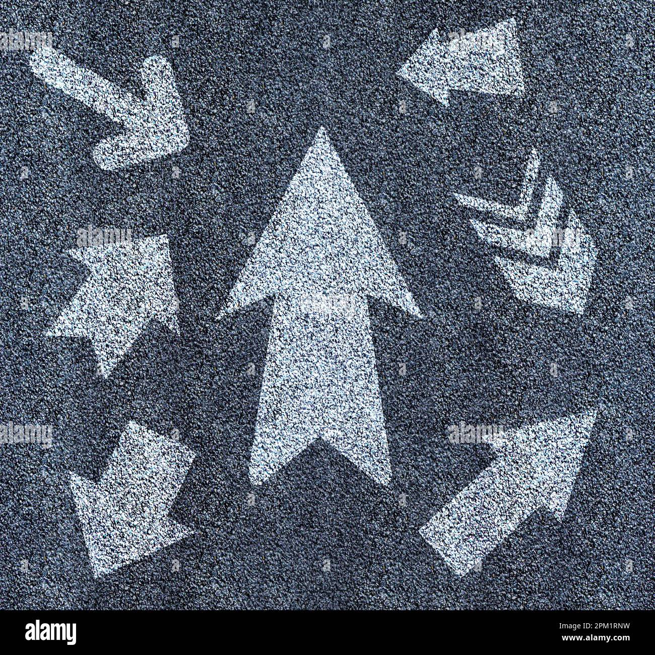 Different thinking about success concept. different arrows direction ...