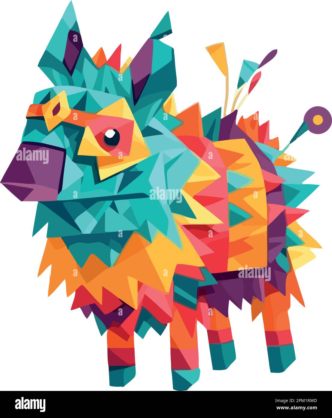 Multi colored cartoon party pinata Stock Vector Image & Art - Alamy