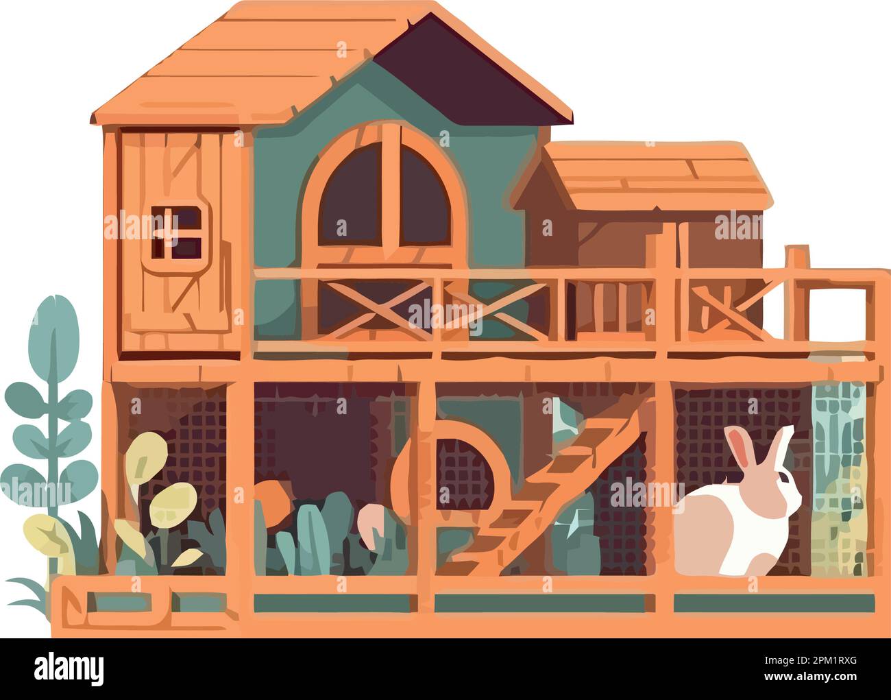 Cute farm rabbit in a rural house Stock Vector Image & Art - Alamy