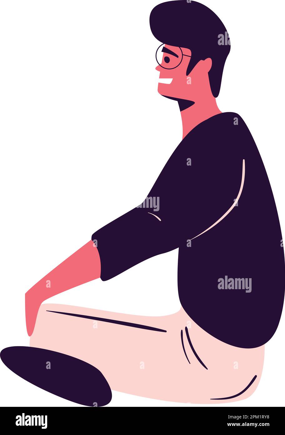 smiling man sitting Stock Vector Image & Art - Alamy