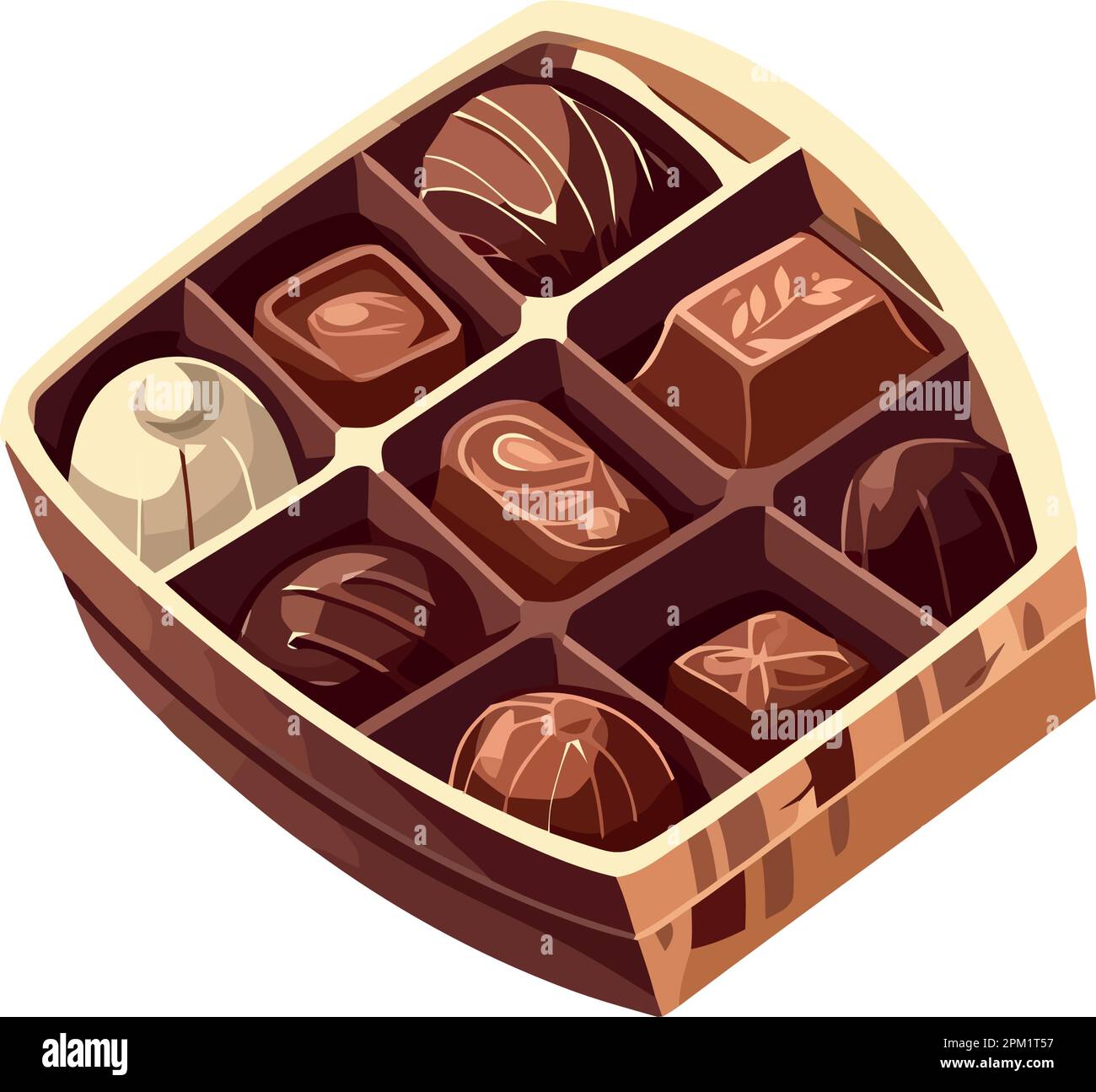 Cute chocolate box icon on white background Stock Vector Image & Art ...