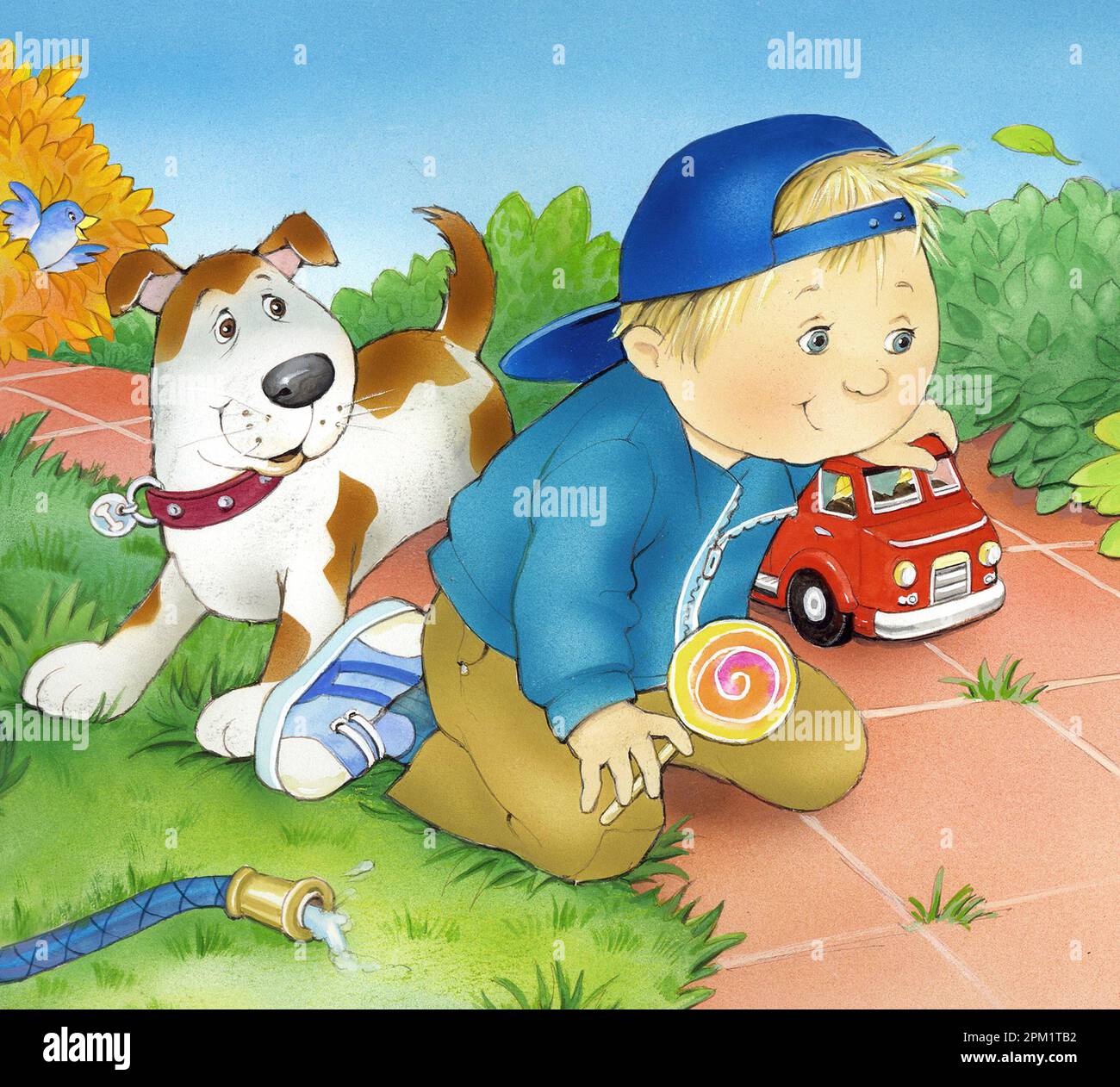 Juvenile boy witty and dog hi-res stock photography and images - Alamy