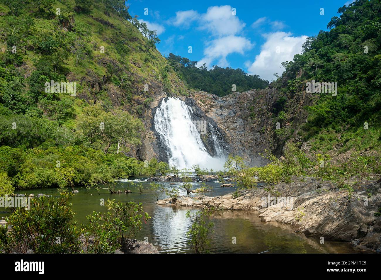 Scenic view of Wujal Wujal waterfall, Far North Queensland, FNQ, QLD ...