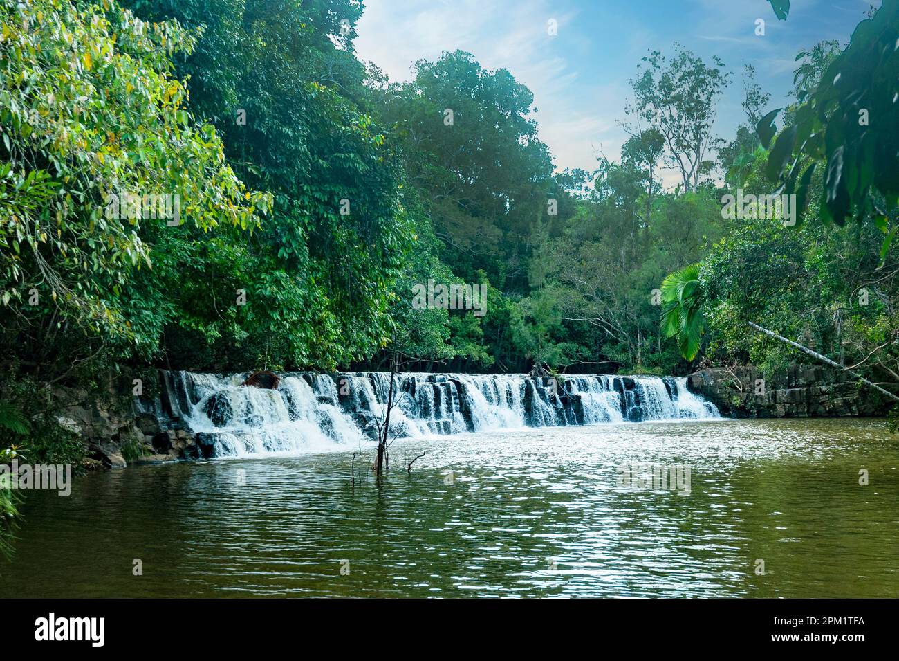 Scenic view of Endeavour Falls, a tourist attraction in Far North ...