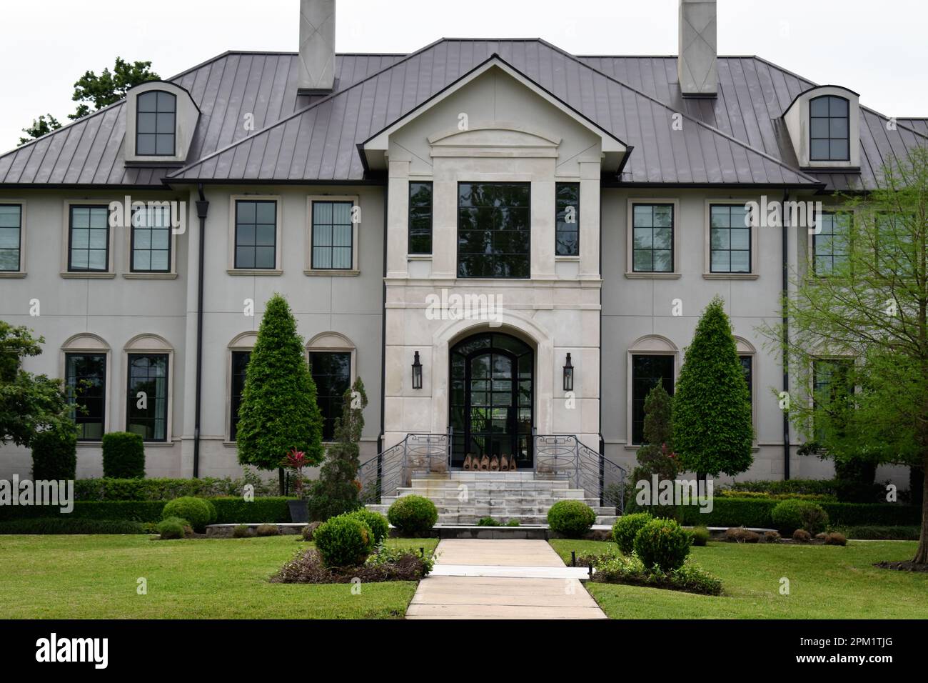 A portrait of a traditional mansion dwelling in Houston, Texas Stock ...