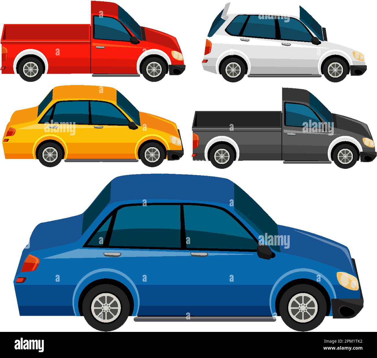 Various Cars Vector Collection illustration Stock Vector Image & Art ...