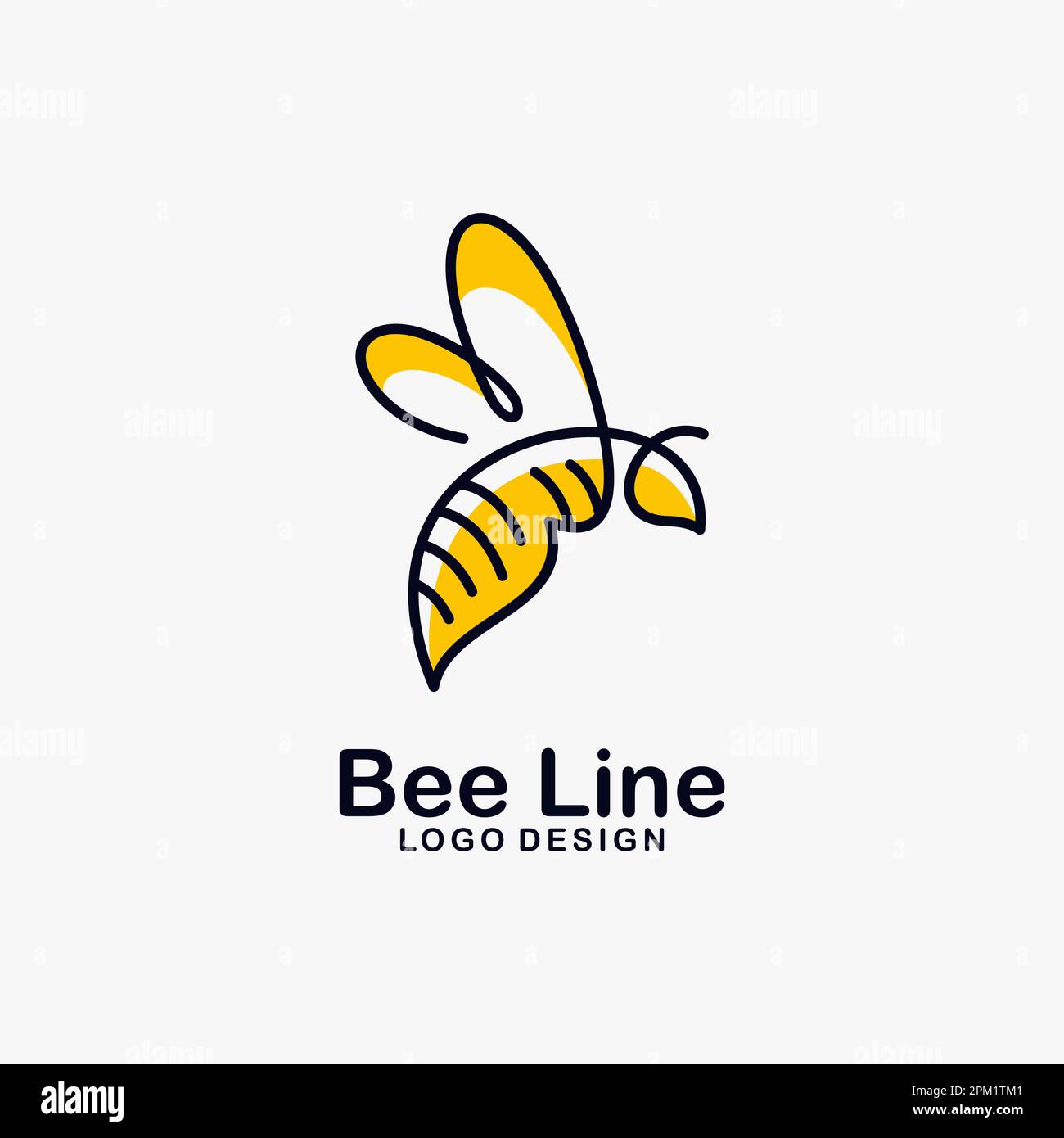 Bee line art logo design Stock Vector Image & Art - Alamy