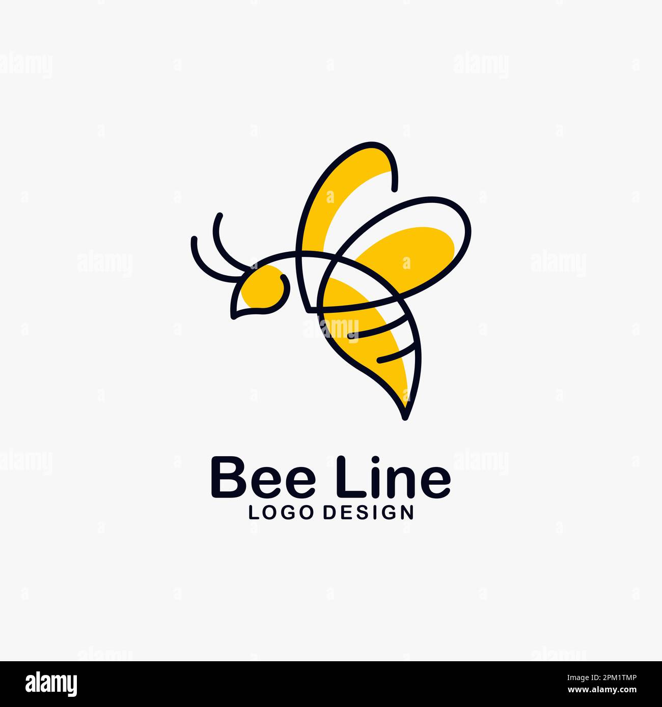 Bee line art logo design Stock Vector Image & Art - Alamy