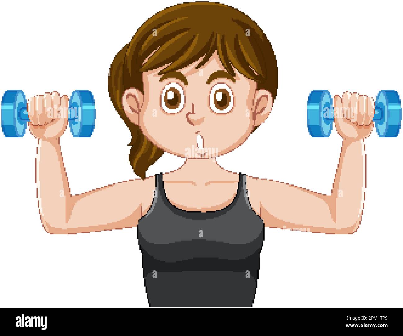 Puberty Girl Holding Dumbbells illustration Stock Vector Image & Art ...