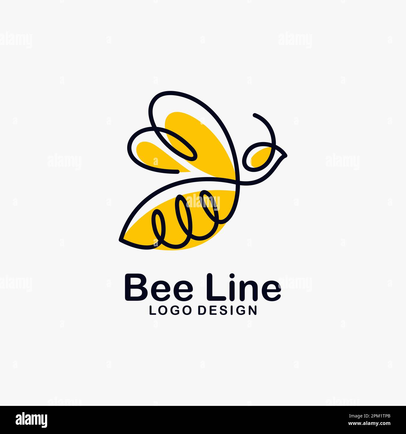 Bee line art logo design Stock Vector Image & Art - Alamy