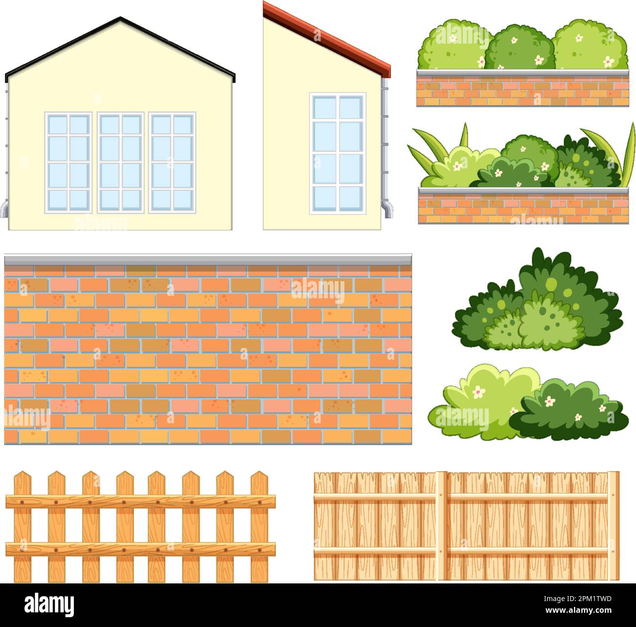Set of home and outdoor garden element illustration Stock Vector Image ...