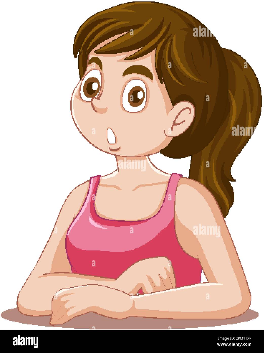 Teen Girl Wearing Pink Top illustration Stock Vector Image & Art - Alamy