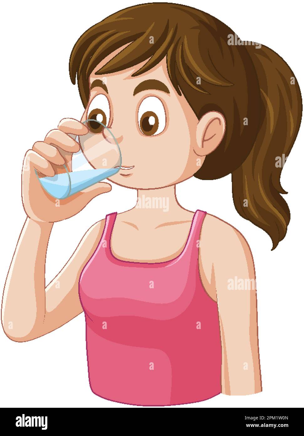 Puberty Girl Drinking Water illustration Stock Vector Image & Art - Alamy