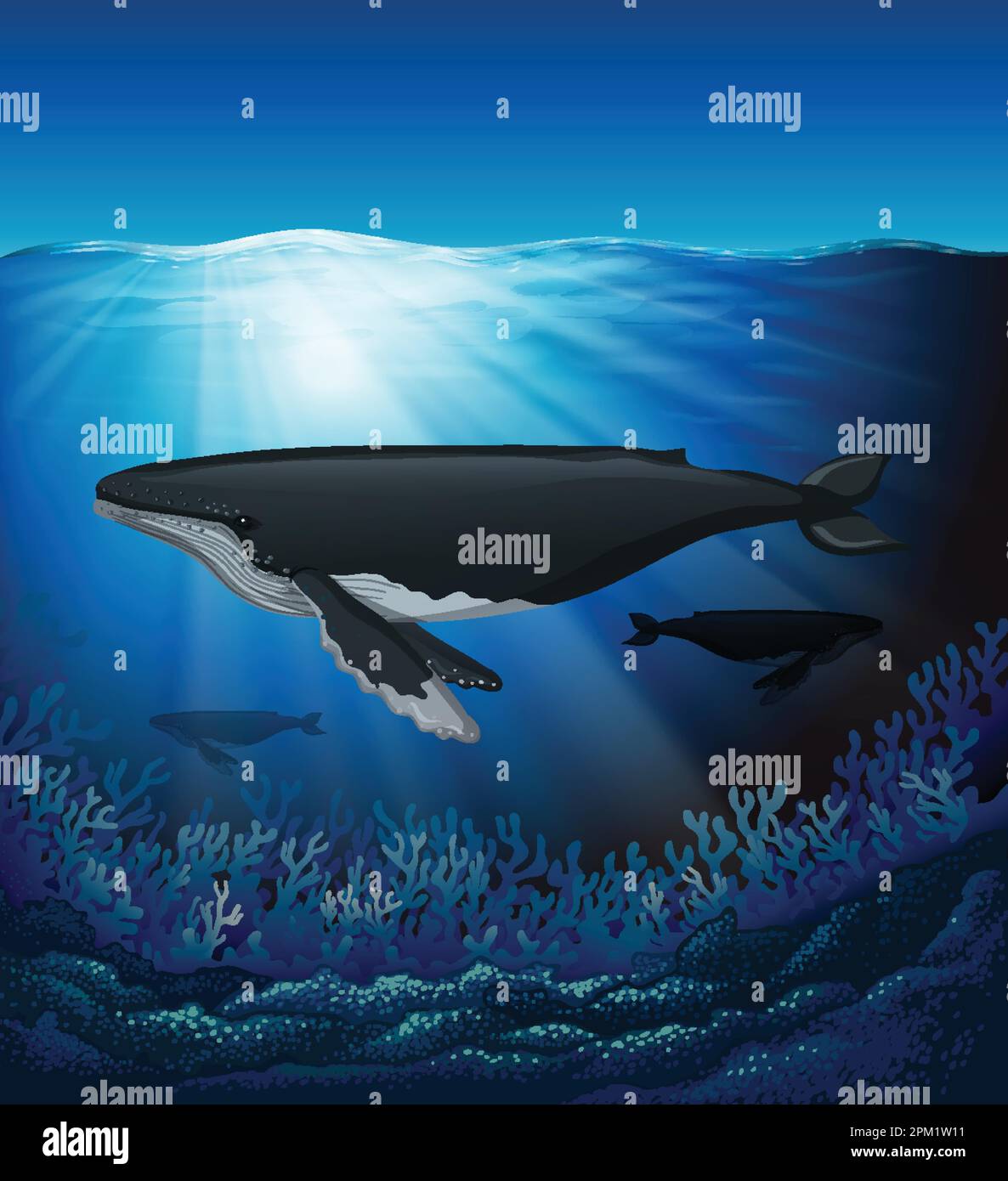 Sea creature deep blue Stock Vector Images - Alamy