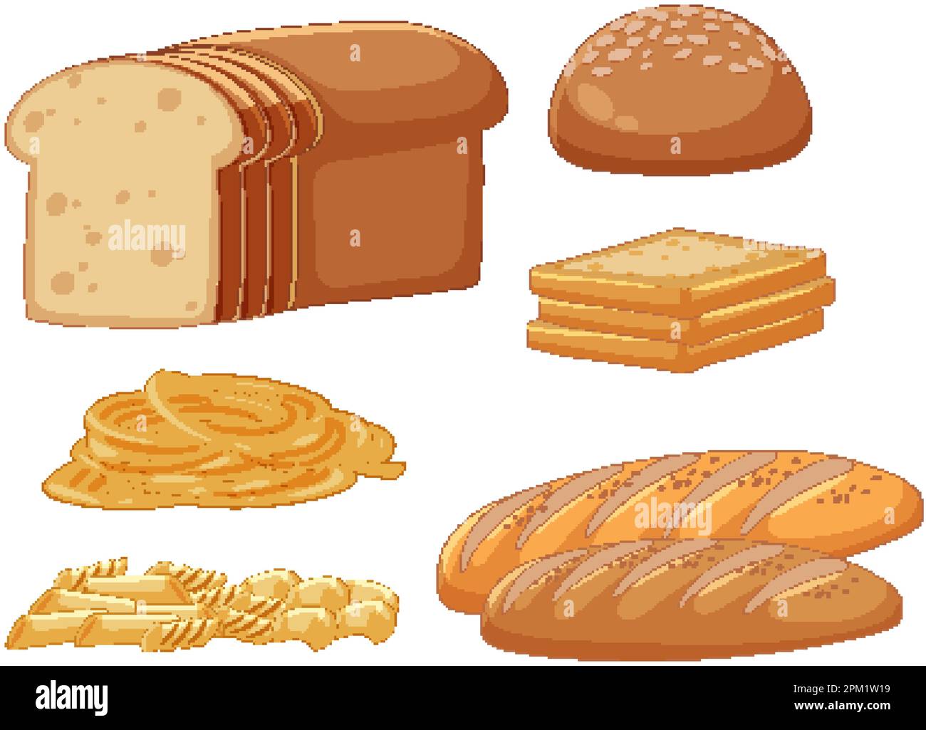 Vector Set of Delicious Breads illustration Stock Vector Image & Art ...