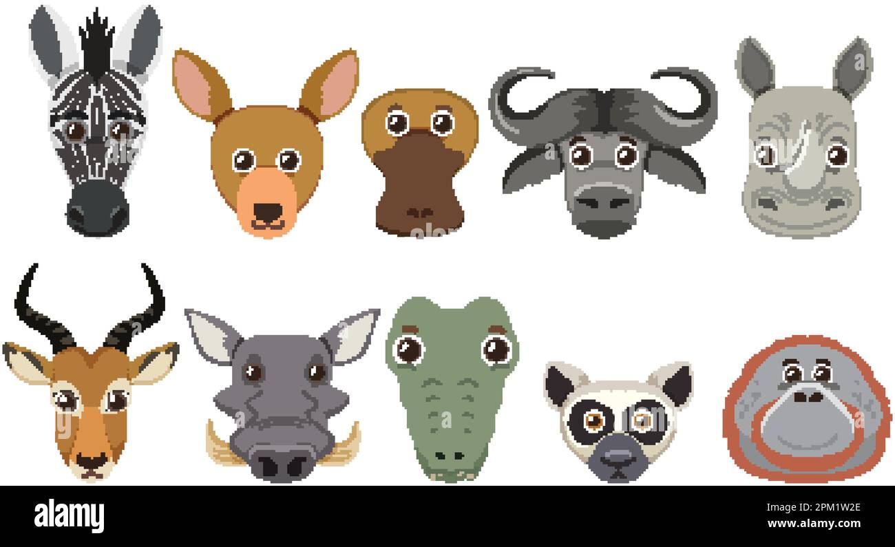 Set of mix animal character illustration Stock Vector Image & Art - Alamy
